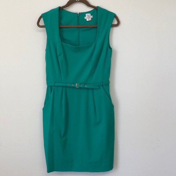 Shoshanna | Dresses | Emerald Green Belted Dress | Poshmark